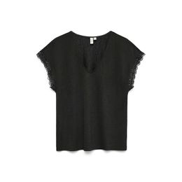 V&eacute;ro Moda Vero Moda Damen Blusenshirt &raquo;VMIBILSA S/S V-NECK TOP JRS BTQ&laquo; mit Spitzendetails XS