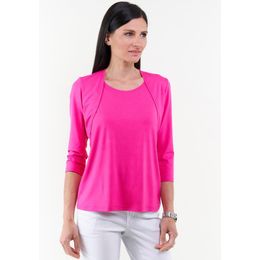 Seidel Moden Damen Shirtjacke mit 3/4 &Auml;rmeln, MADE IN GERMANY pink 46