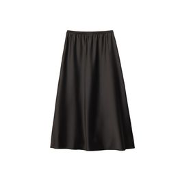KOTON Satin-Midi-Skirt Regular Fit Damen Gr&ouml;&szlig;e 38 schwarz