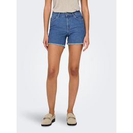 Only Damen Only Jeansshorts &raquo;ONLLAURA MID WAIST SHORT RW BOX&laquo; mit ausgefranstem Saum L, N-Gr