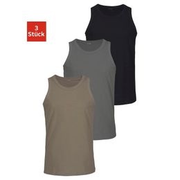 H.I.S. H.I.S Herren Tanktop &raquo;, Unterziehshirt, Unterhemd f&uuml;r Herren&laquo; 3er-Pack, unifarben, Rundhalsausschnitt, aus Baumwolle gr&uuml;n 4/S