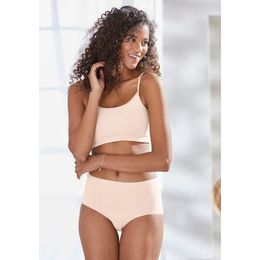 Lascana Damen Lascana Taillenslip 4er-Pack, aus elastischer Baumwolle beige 32/34