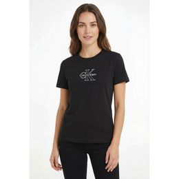 Calvin Klein Jeans Damen T-Shirt &raquo;SS CLASSIC FOIL MONOLOGO TEE&laquo; Mit Metallic-Logo L