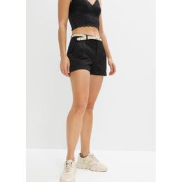 bonprix Damen bonprix Shorts aus Baumwolle und Elasthan, Regular Fit, mit umgeschlagenem Saum 38, N-Gr