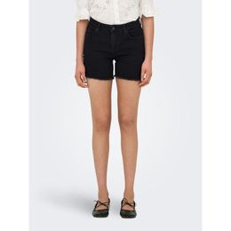 Only Damen Only Jeansshorts &raquo;ONLLAURA MID WAIST SHORT RW BOX&laquo; mit ausgefranstem Saum L, N-Gr