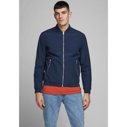 Jack & Jones Jack & Jones Herren Blouson &raquo;JJERUSH mit Stehkragen und Rei&szlig;verschlusstaschen&laquo; ohne Kapuze unifarben, modisch, regular fit, Polyester blau XS
