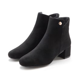 Lascana Damen Lascana Stiefelette &raquo;Sommerstiefelette&laquo; mit bequemen Blockabsatz, Ankle Boots, Stiefel VEGAN schwarz 40