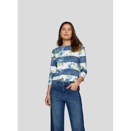 Rabe Damen Print-Shirt mit Jeans-Color-Blocking und grafischem Muster 48
