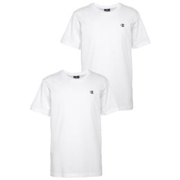 Champion Jungen T-Shirt Packung, 2 Stk. f&uuml;r Kinder wei&szlig; M (140/146)