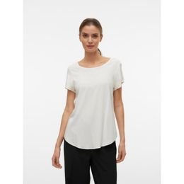V&eacute;ro Moda Vero Moda Damen Blusenshirt &raquo;VMBELLA SS TOP WVN GA NOOS&laquo; Viskosemischung, abgerundeter Saum wei&szlig; S