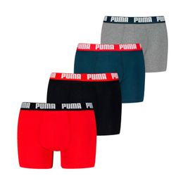 Puma Herren Puma Boxershorts &raquo;Puma MEN EVERYDAY BOXER 4P ECOM&laquo; Packung, 4er Pack, mit breitem Logo-Webbund rot M