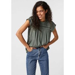 V&eacute;ro Moda Vero Moda Damen Kurzarmbluse &raquo;VMDEBBIE PLEAT S/L TOP GA NOOS&laquo; Viskose, regular fit gr&uuml;n XS