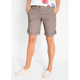bonprix Damen bonprix Bermudas &raquo;Stretch Bermuda&laquo; mit krempelbaren Beinen, Regular Fit braun 36, N-Gr