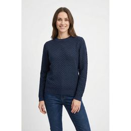 Freequent Damen Freequent Strickpullover &raquo;FQDODO&laquo; mit feinster Lochstickerei blau M