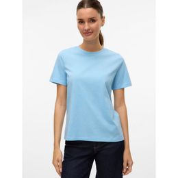 V&eacute;ro Moda Vero Moda Damen Kurzarmshirt &raquo;VMPAULINA SS T-SHIRT GA JRS NOOS&laquo; Baumwolle, regular fit blau L