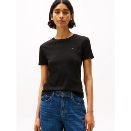 Tommy Hilfiger Damen T-Shirt &raquo;SLIM CODY C-NK SS&laquo; Baumwolle, slim fit schwarz M (38)