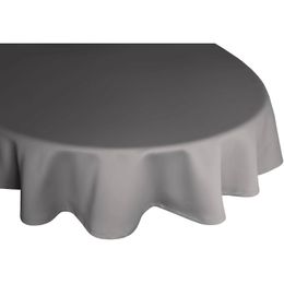 WIRTH Tischdecke &raquo;NEWBURY&laquo; oval grau Baumwolle, Polyester