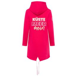 Zwillingsherz Damen Jerseymantel &raquo;"K&uuml;ste Meer Moin"&laquo; mit gro&szlig;em Motiv am R&uuml;cken pink S/M