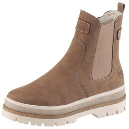 Rieker Damen Winterboots Chelseaboots, Plateauboots, Stiefelette mit Innenrei&szlig;verschluss braun 40
