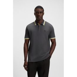BOSS Green Herren BOSS Green Poloshirt &raquo;Paddy&laquo; mit kontrastfarbenen Streifen am Kragen grau XXL