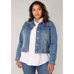 Base Level Curvy Damen Jeansjacke &raquo;BAS-Yamila&laquo; Modisches Basic blau 50