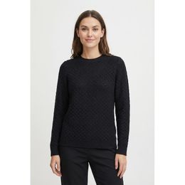 Freequent Damen Freequent Strickpullover &raquo;FQDODO&laquo; mit feinster Lochstickerei schwarz M