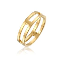Kuzzoi Herren Silberring &raquo;Herren Bandring Steg Massiv 925 Silber&laquo; gold