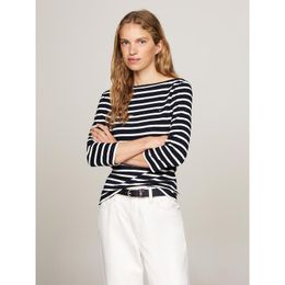 Tommy Hilfiger Damen 3/4-Arm-Shirt &raquo;NEW CODY SLIM BOAT-NK 3/4SLV mit U-Boot und Streifen&laquo; gestreift, casual, slim fit, Baumwolle, U-Boot-Ausschnitt 