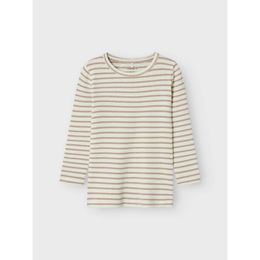 name it Jungen Langarmshirt &raquo;NMNBANI LS XSL TOP NOOS&laquo; Ringel-Look in toller Rippen-Qualit&auml;t beige 86