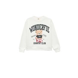 KOTON Sweatshirt M&auml;dchen Gr&ouml;&szlig;e 110/116 beige / ecru / schwarz