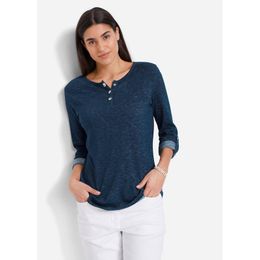 bonprix Damen bonprix Langarmshirt Loose Fit, mit krempelbaren &Auml;rmeln, Langarm-Design 40/42 (M)