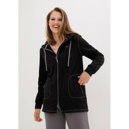 bonprix Damen bonprix Fleecejacke mit Kapuze A-Linien-Schnitt, Langarm-Design, aus 100% Polyester, Regular Fit 40/42 (M)