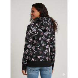Ragwear Damen Sweatjacke &raquo;NESKA ZIP FLOWERS O&laquo; mit extra breiten B&uuml;ndchen 3XL