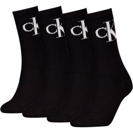 Calvin Klein Jeans Damen Socken &raquo;CKJ WOMEN SOCK 4P MONOGRAM ECOMM&laquo; 4 Paar, 4 Stk. tlg. schwarz 35-38