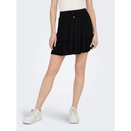 Only Damen Only Minirock &raquo;ONLIBIZA LIFE SHORT SKIRT WVN NOOS&laquo; mit Volant schwarz XS (34)