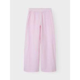 name it Jungen Schlupfhose &raquo;NKNJELA f&uuml;r M&auml;dchen und Jungen mit weitem Bein und Gummizug&laquo; gestreift, casual, relaxed fit, Baumwolle, ohne Kragen rosa 
