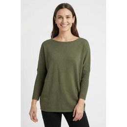Freequent Damen Freequent Strickpullover &raquo;FQJONE-PU&laquo; mit 3/4 Armen gr&uuml;n XL