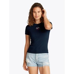 Tommy Jeans Damen T-Shirt &raquo;TJW SLIM ESSENTIAL LOGO 2 TEE&laquo; mit Logoschriftzug blau S (36)