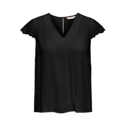 Only Damen Only Kurzarmbluse &raquo;ONLELVA-VIA S/S DETAIL TOP WVN CS FR&laquo; Viskose, Spitze XS