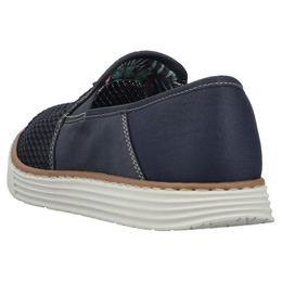 Rieker Herren Slipper Espadrilles, Sommerschuh mit kontrastfarbenen Ziern&auml;hten blau 45