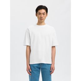 Selected Herren Selected Rundhalsshirt &raquo;SLHLOOSEOSCAR SS O-NECK TEE NOOS&laquo; wei&szlig; L