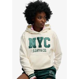 Superdry Damen Kapuzensweatshirt &raquo;COUNTRY CLUB VARSITY HOOD&laquo;, besondere Stickerei in gl&auml;nzender Optik S