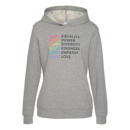 Lascana Damen Lascana Hoodie &raquo;Pride&laquo;, mit Pride-Frontdruck grau 44/46