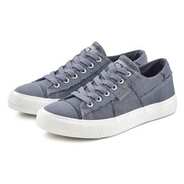 ELBSAND M&auml;dchen Sneaker &raquo;Schn&uuml;rschuh, Stoffschuhe, Textilschuhe, Turnschuh, Freizeitschuh&laquo; Schn&uuml;rhalbschuh aus Textil in modernem Used-Look VEGAN blau