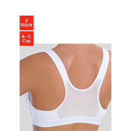 Petite Fleur Sport-BH Packung, 2 St&uuml;ck, ohne B&uuml;gel f&uuml;r Yoga wei&szlig; Sport-BH