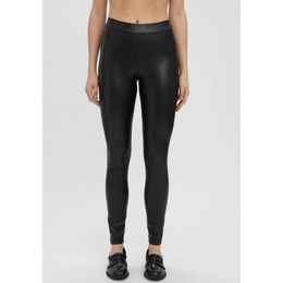 V&eacute;ro Moda Vero Moda Damen Lederimitathose &raquo;VMGANA MR PL LEGGING&laquo; schwarz M (38), L&auml;nge 32