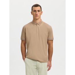 Selected Herren Selected Poloshirt &raquo;SLHFAVE ZIP SS POLO NOOS&laquo; Baumwollmischung, regular fit S