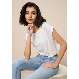 Tamaris Damen T-Shirt mit femininen Allover-Print und l&auml;ssiger Passform 42