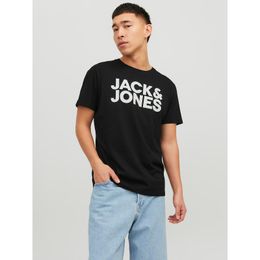 Jack & Jones Jack & Jones Herren Rundhalsshirt &raquo;JJECORP mit Logo-Print und klassischem Rundhals&laquo; Baumwolle, regular fit schwarz M