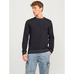 Jack & Jones Jack & Jones Herren Rundhalspullover &raquo;JJEGLOBE KNIT CREW NECK NOOS&laquo; in Strick Optik grau M